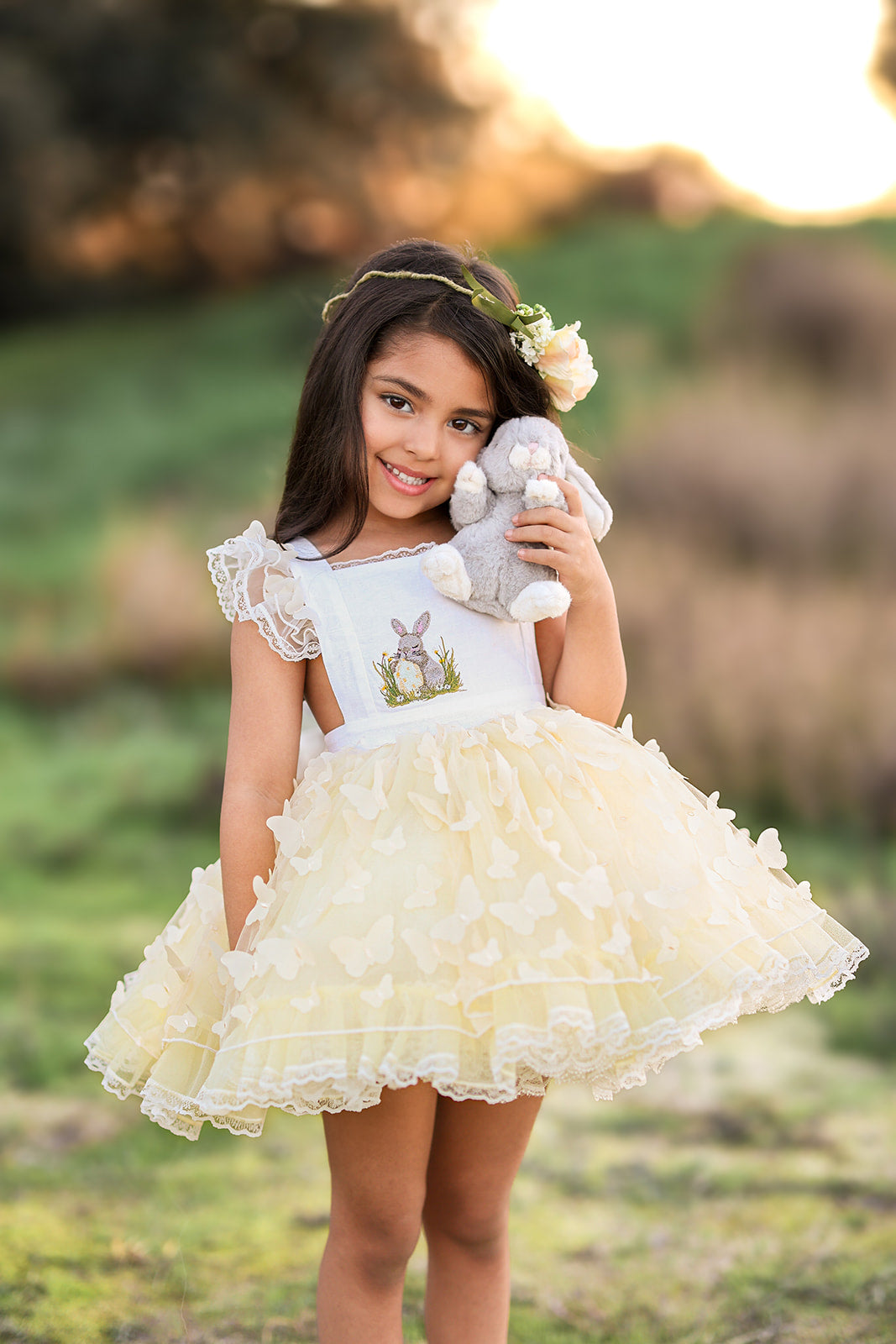 Elena's Bunny and Butterflies Pettiskirt Dress – tworoostersclothingcompany